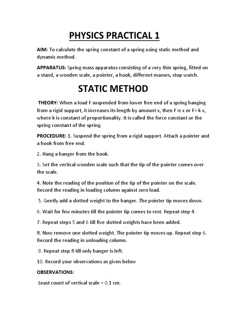 Spring Constant | PDF | Weighing Scale | Oscillation