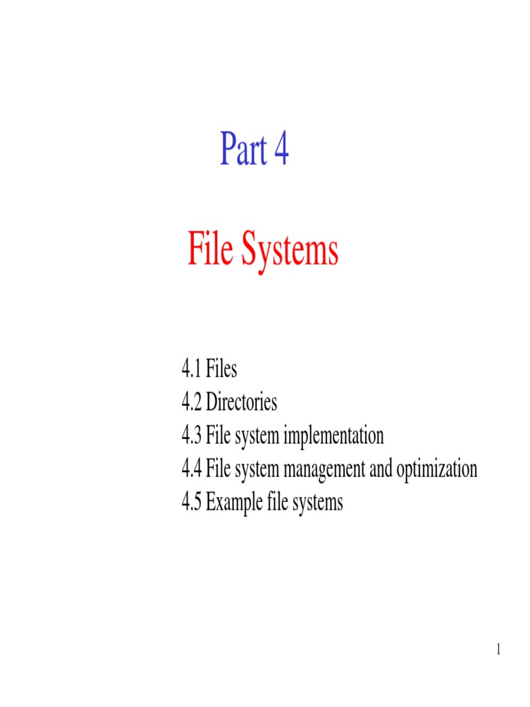 OS Part 04 | PDF | File System | Computer File