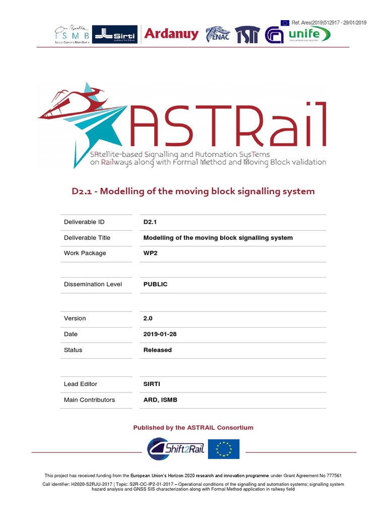 S2RAST-WP2-D-S2R-001-01 - D2.1 Modelling of The Moving Block Signalling ...