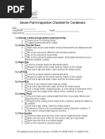 8 Point Container Inspection Checklist: Location of Container Secure ...