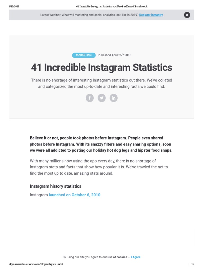 Instagram Statistics for Marketers | PDF | Social Networking Service ...