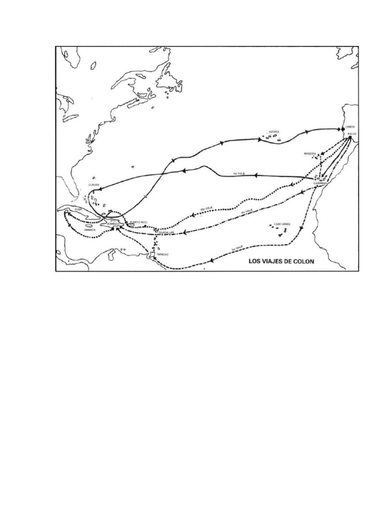 Mapa Viajes de Cristóbal Colón | PDF