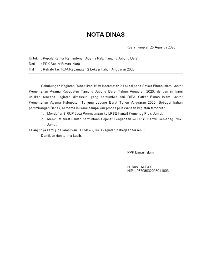 Nota Dinas | PDF