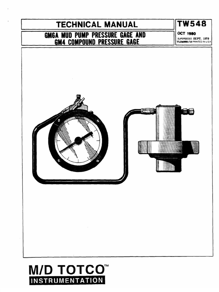 M/D Totco'": Technical Manual Lpiiiimr | PDF | Pressure Measurement ...