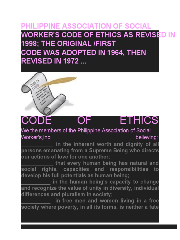 Philippine Social Workers' Code of Ethics | PDF | Social Work | Community