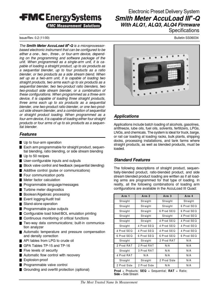 Smith Meter Accuload Iii - Q: With Alq1, Alq3, Alq4 Firmware | PDF ...