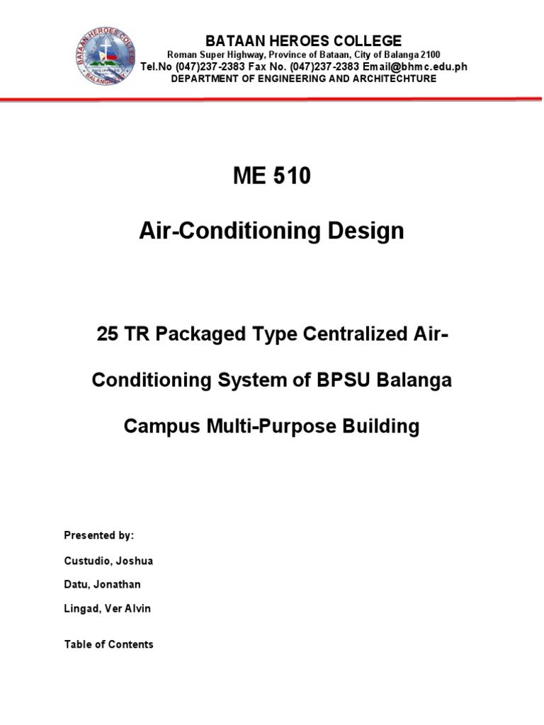 Design of a 25-Ton Central Air Conditioning System for the Multi ...