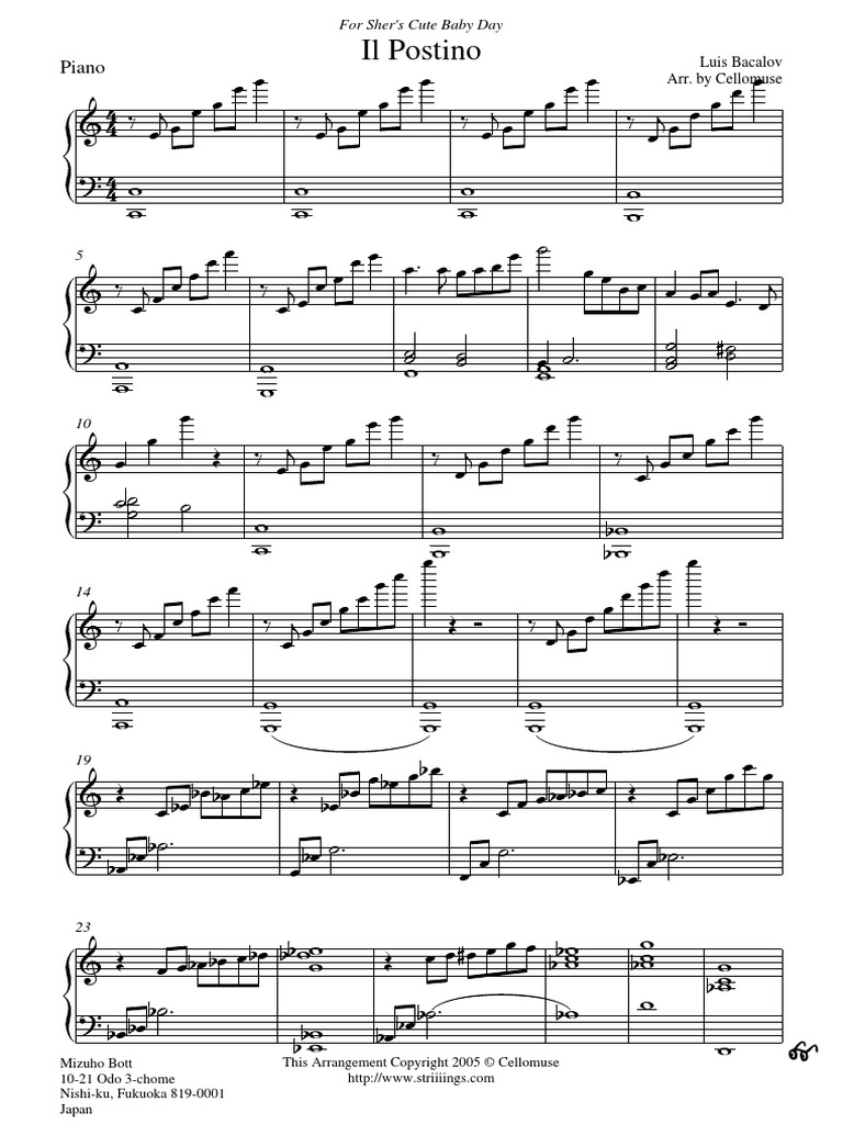 Il Postino: Piano | PDF