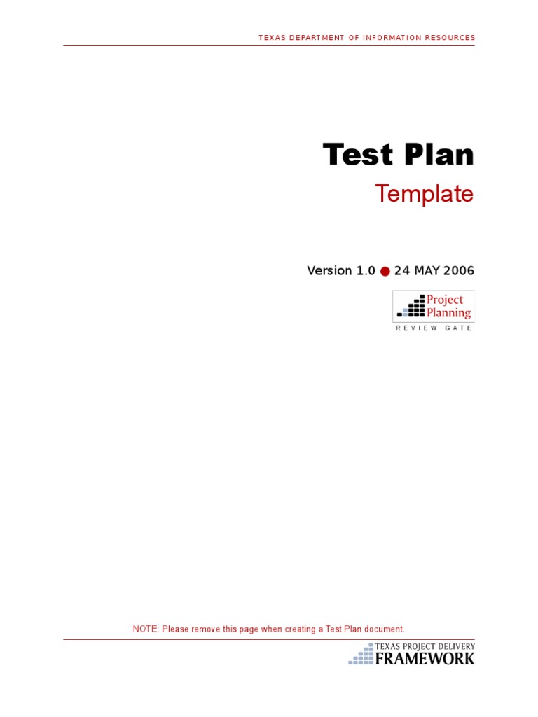 Test Plan: Template | PDF | Systems Engineering | Areas Of Computer Science