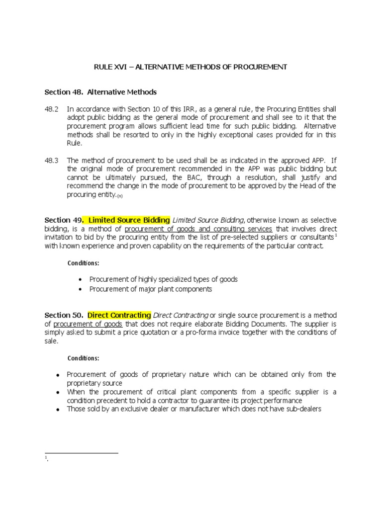 ALTERNATIVE PROCUREMENT METHODS | PDF | Procurement | Business