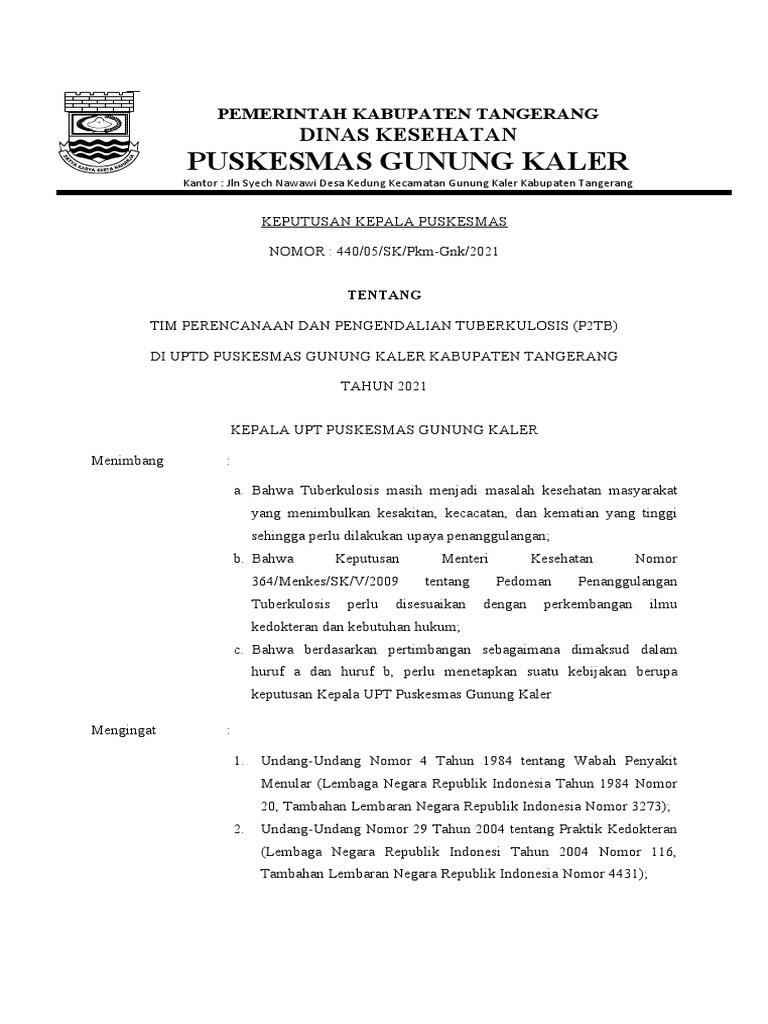 Contoh SK TB | PDF