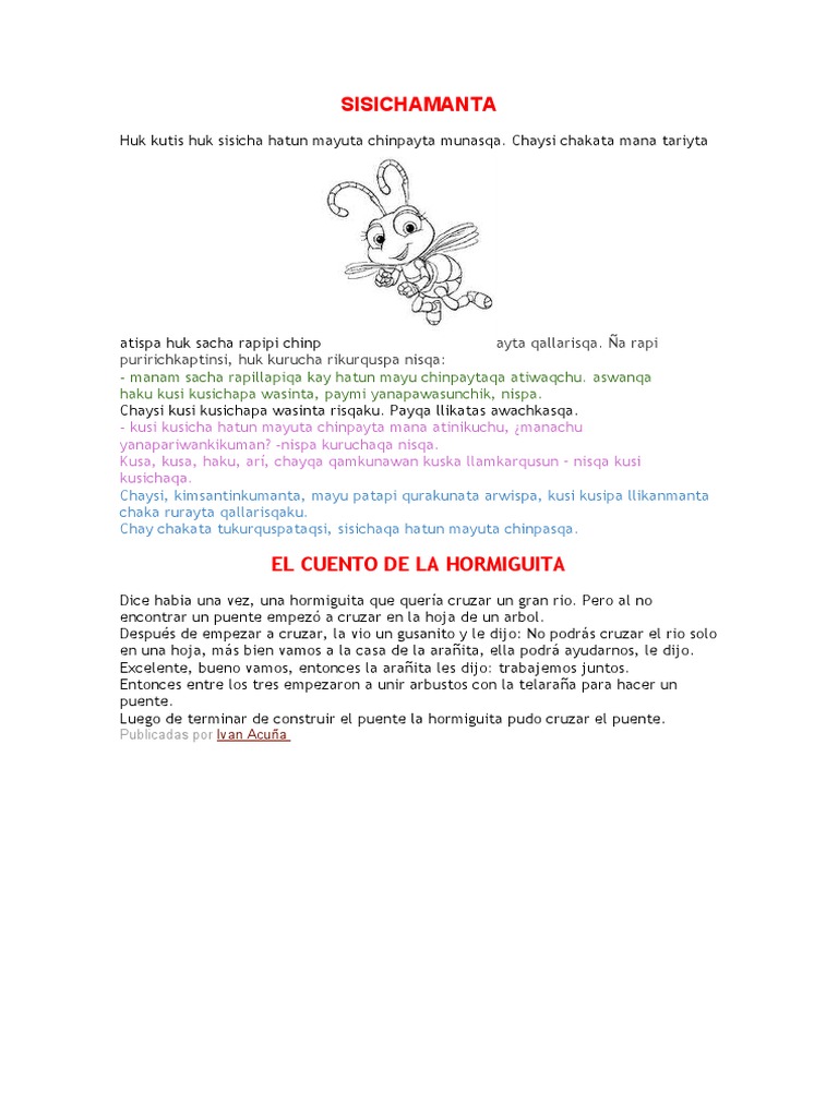 La Hormiguita Bilingue Pdf