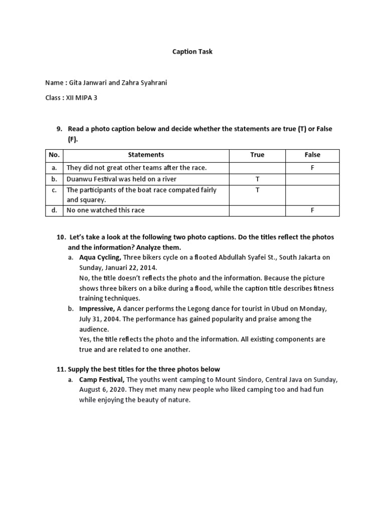 Caption Task | PDF