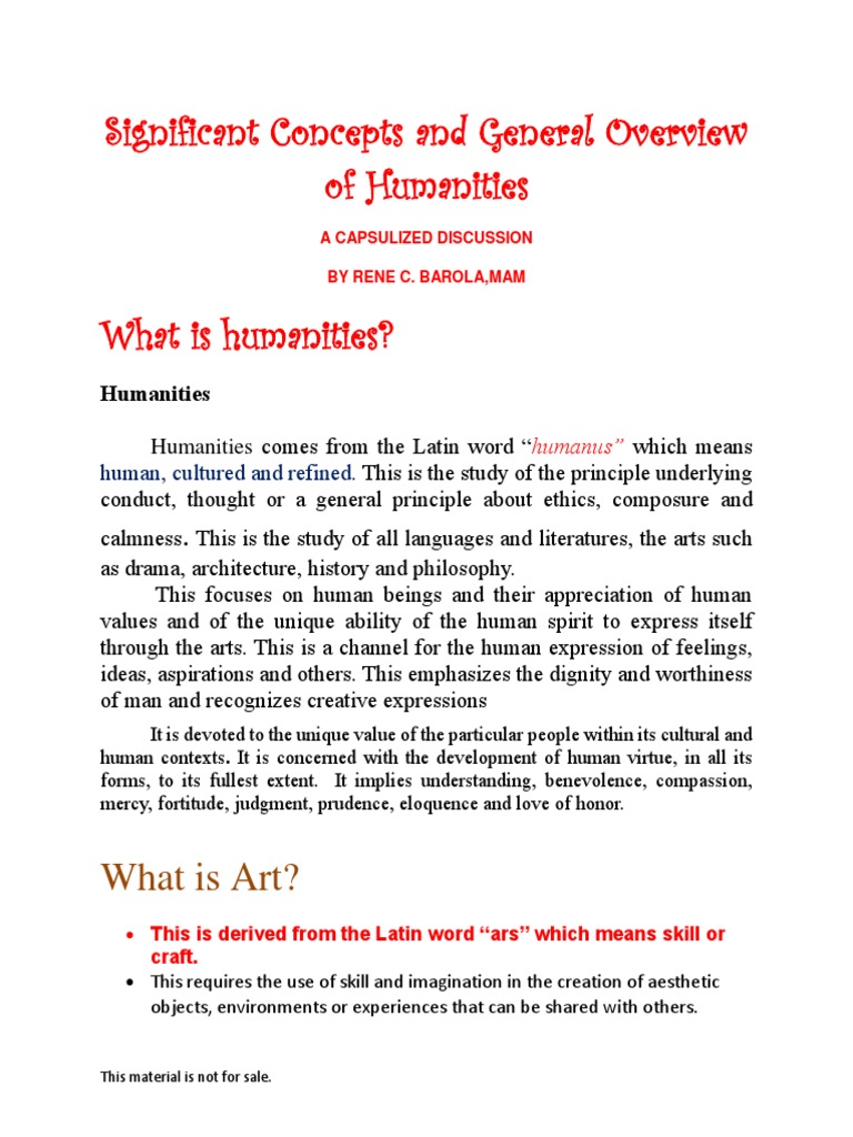 HUMANITIES - Introduction | PDF | Humanities | Human Nature
