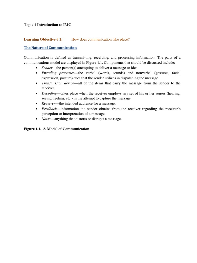 Topic 1 Introduction To IMC | PDF | Marketing Communications | Brand