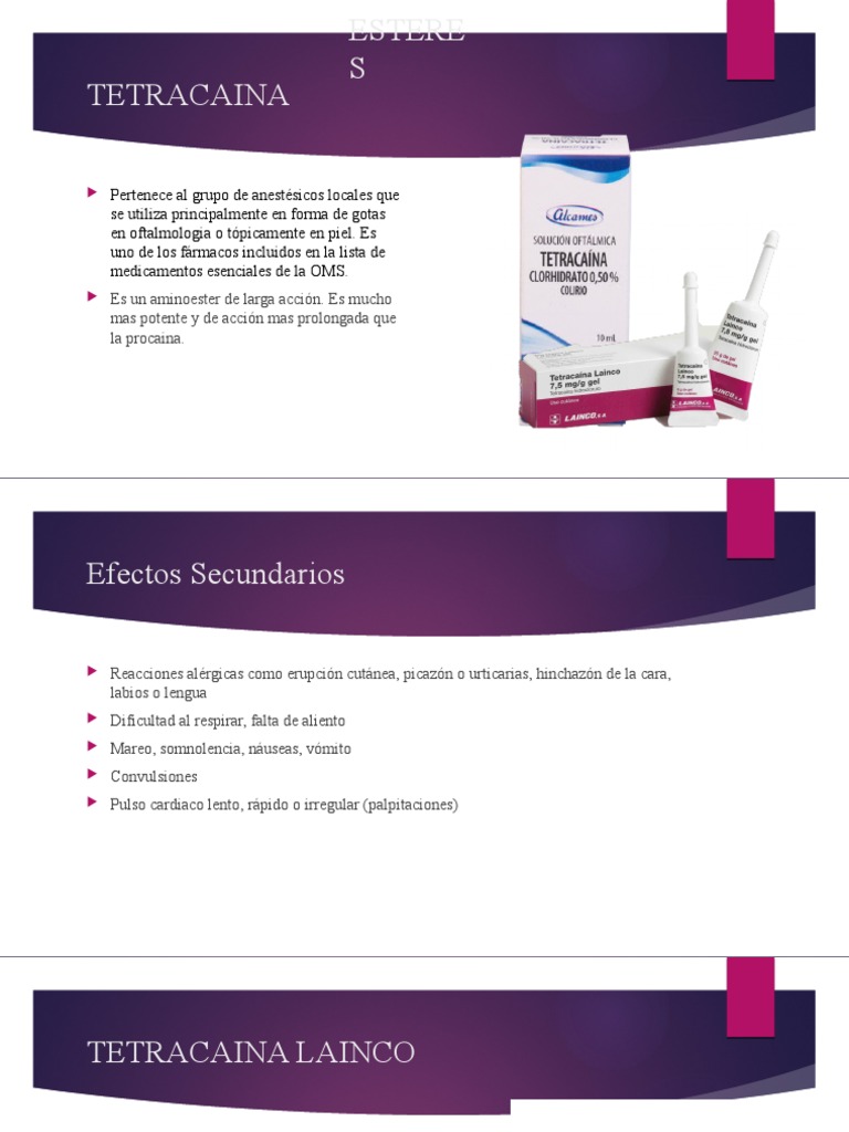 Expo Tetracaina Farmaco | PDF | Ojo humano | Alergia