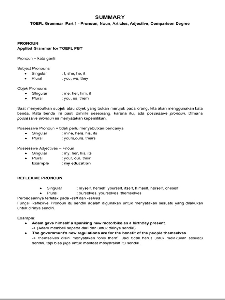 Materi TOEFL Part 1 | PDF