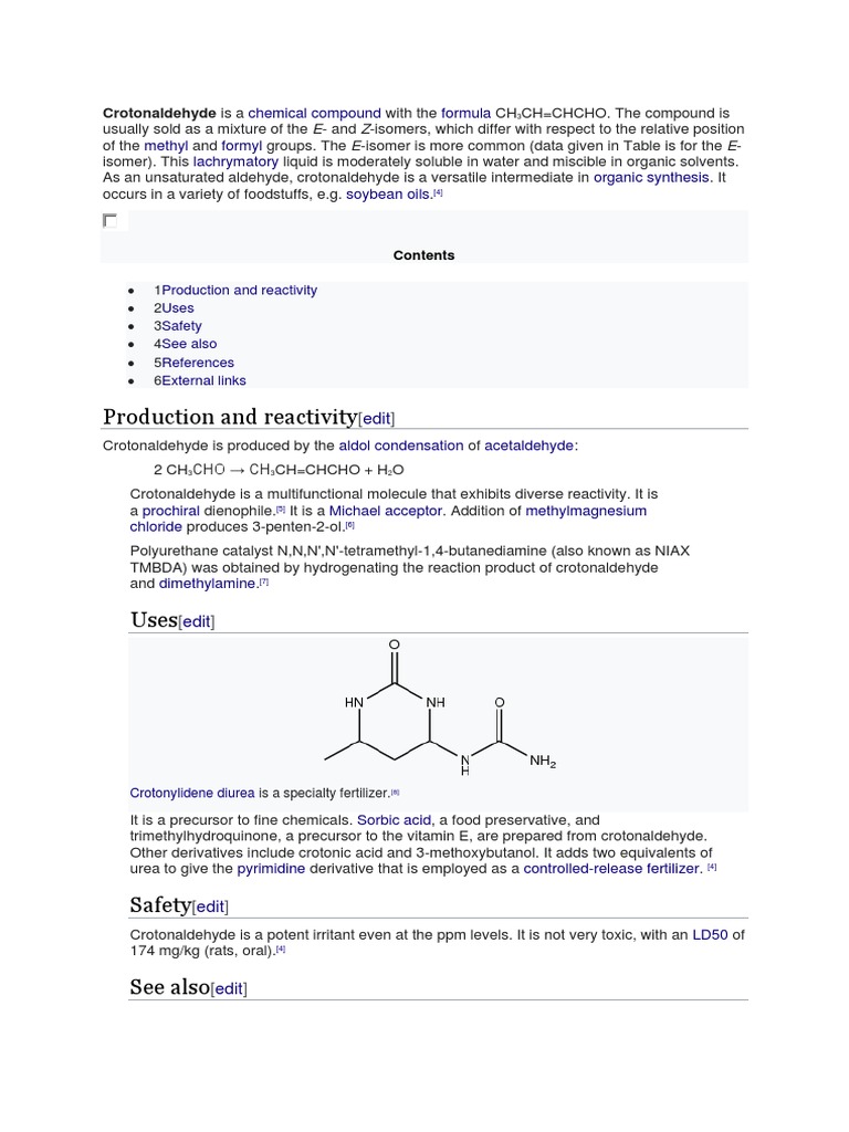 Croton Aldehyde | PDF | Chemical Substances | Chemistry