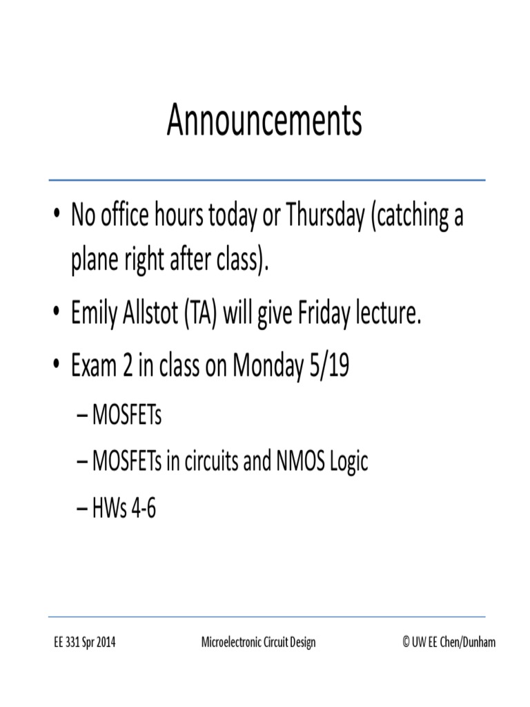 Lecture 21 | PDF | Mosfet | Logic Gate