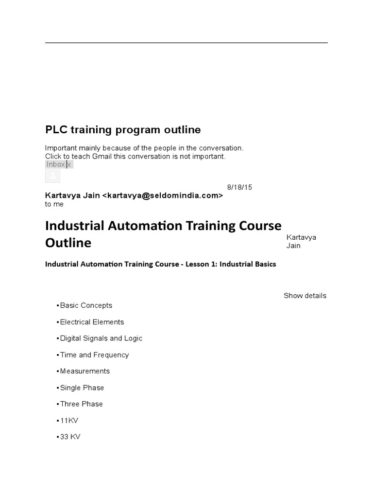PLC SCADA Training Program Outline | PDF | Technology & Engineering