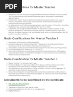 Master Teacher 1 Ranking Criteria 2025 | PDF | Teachers | Behavior ...