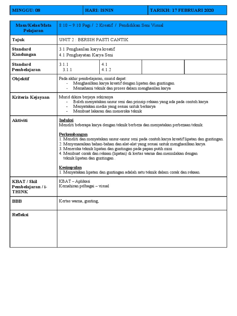 Contoh RPH PSV 2 | PDF