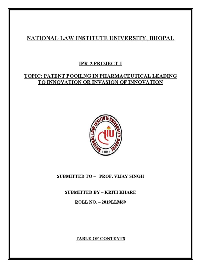 IPR-2 RP, Kriti LLM69, Patent Pooling | PDF | Competition Law | Patent