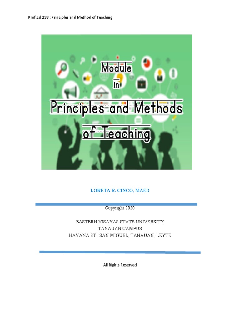 Prof - Ed 233: Principles and Method of Teaching | PDF | Teachers ...