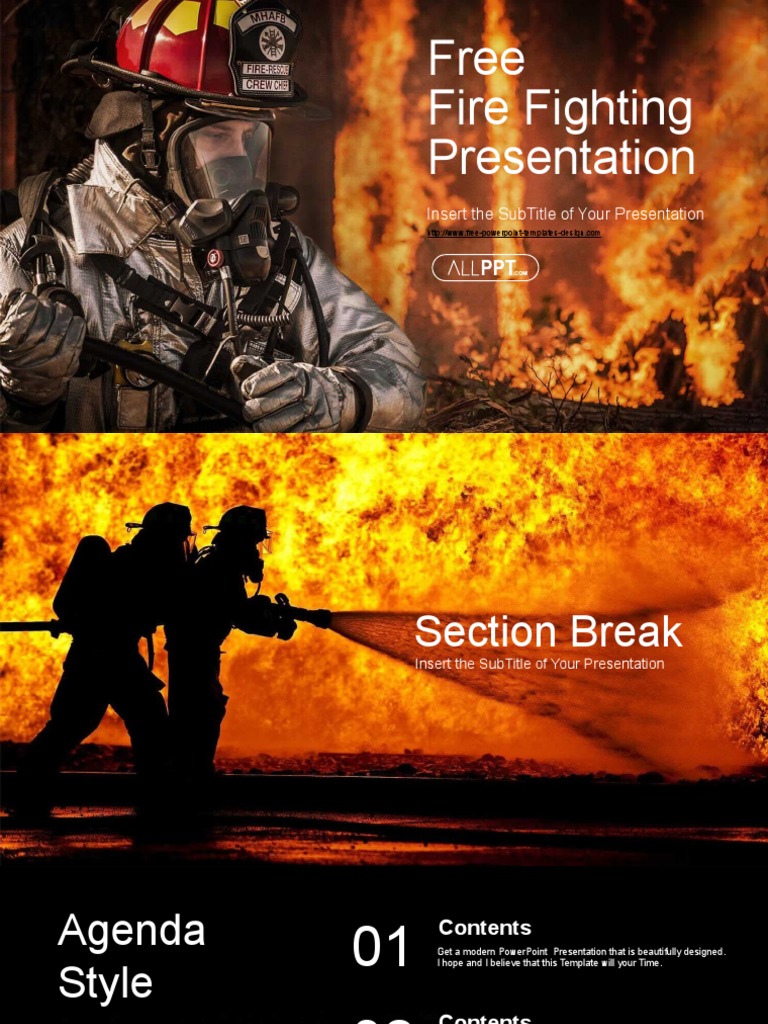 Fire Fighting PowerPoint Templates | PDF