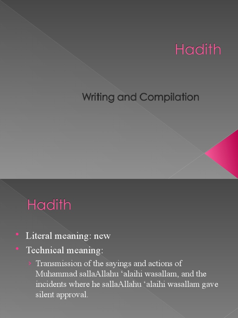 Importance, Compilation and Classification of Hadith | PDF | Hadith ...
