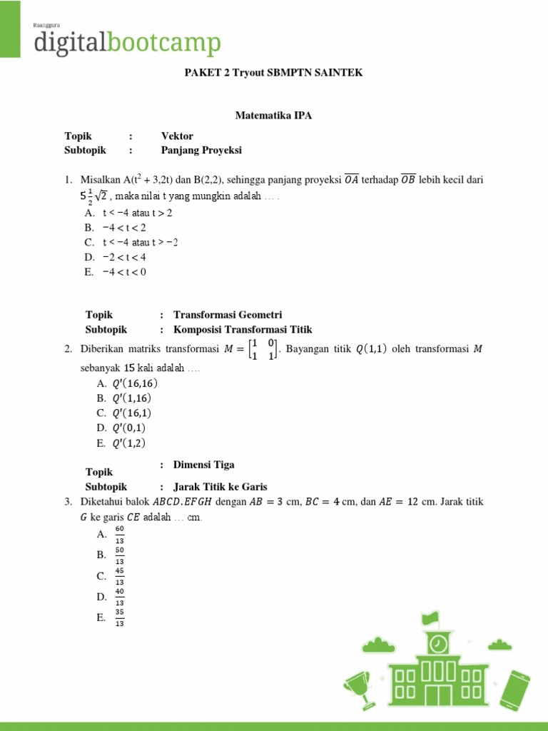 Latihan UTBK 1 - TKA Saintek | PDF