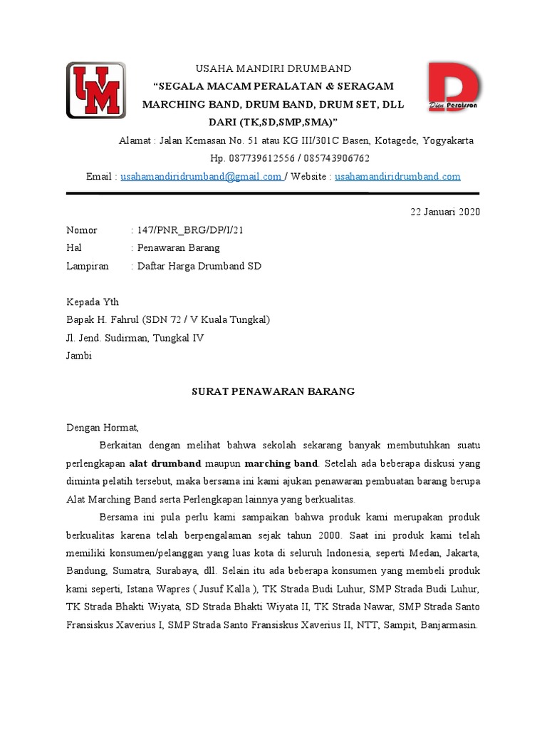 Proposal Penawaran Barang | PDF