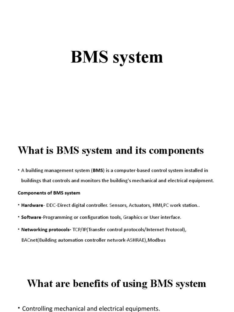 BMS System | PDF | Building Automation | Internet Protocol Suite
