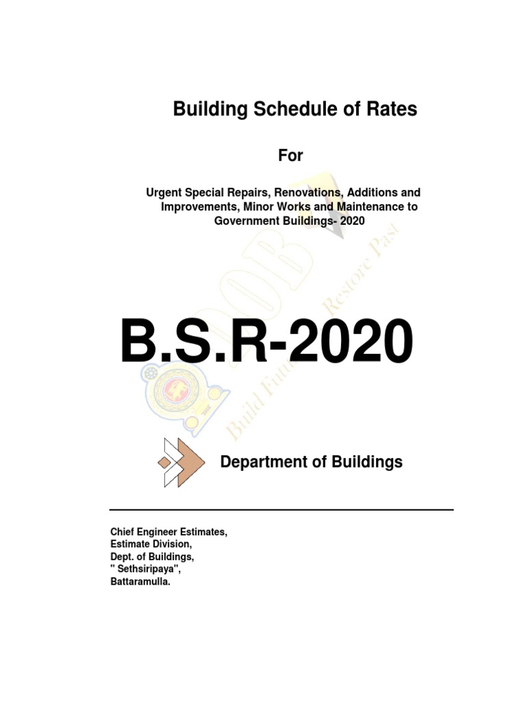 Schedule of Rates for Building Works 2020: Rates for Urgent Repairs ...