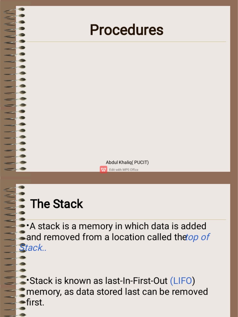 Procedures: Abdul Khaliq (PUCIT) | Download Free PDF | Subroutine ...