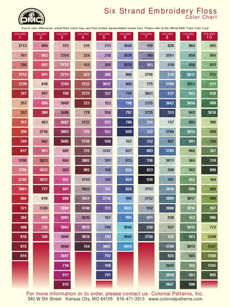 Find The Closest DMC Color Chart Thread Dmc Floss Chart,, 51% OFF
