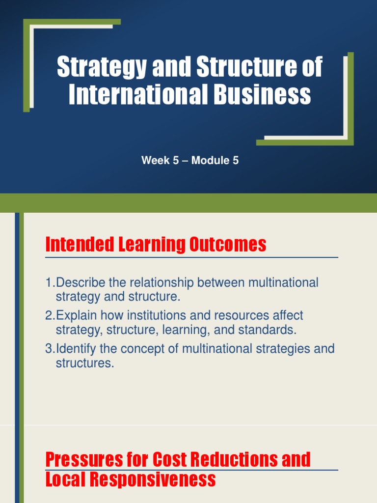 Multinational Strategy and Structure Analysis | PDF | Organizational ...