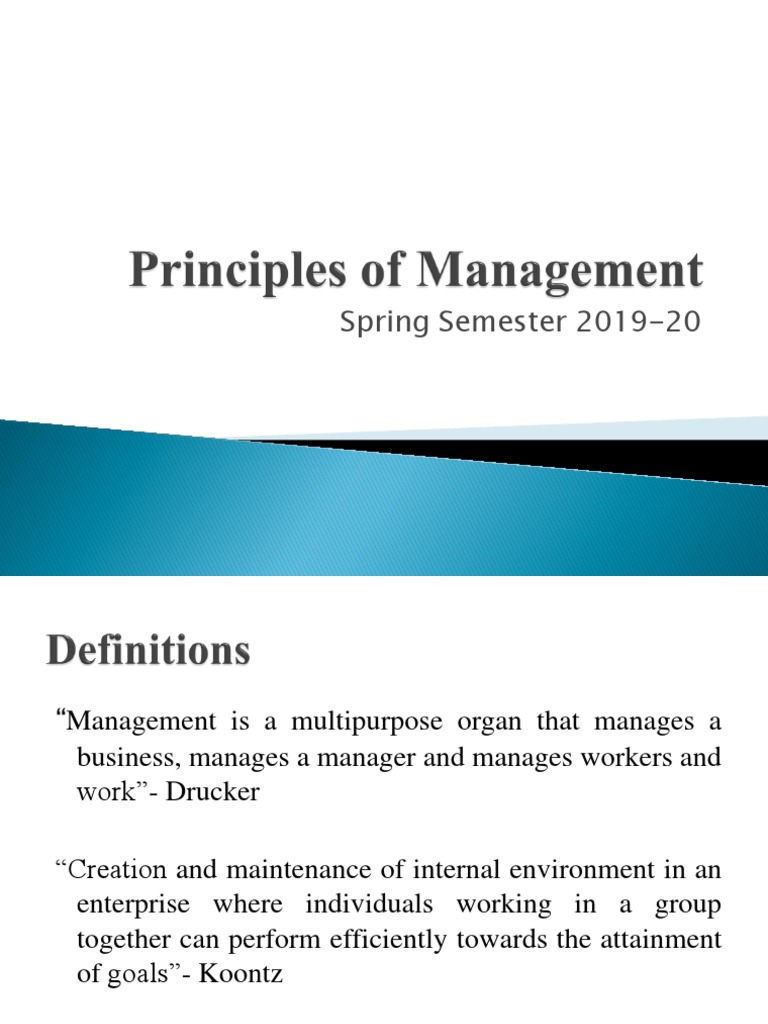 Principles of Management | PDF | System | Goal