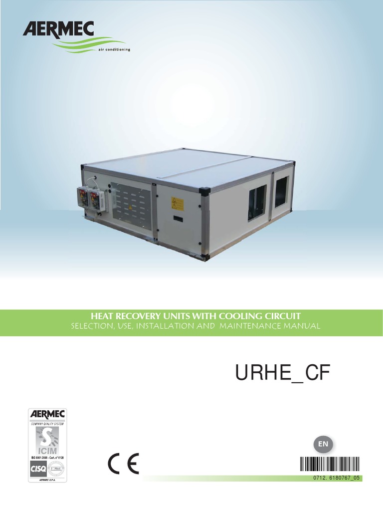 Aermec URHE CF Installation Manual Eng | PDF | Heat Pump | Air Conditioning