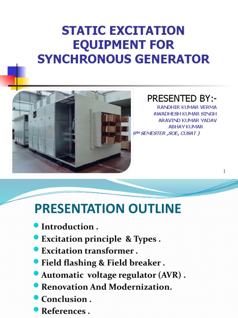 Static Excitation Systems for Generators | PDF | Amplifier | Rectifier