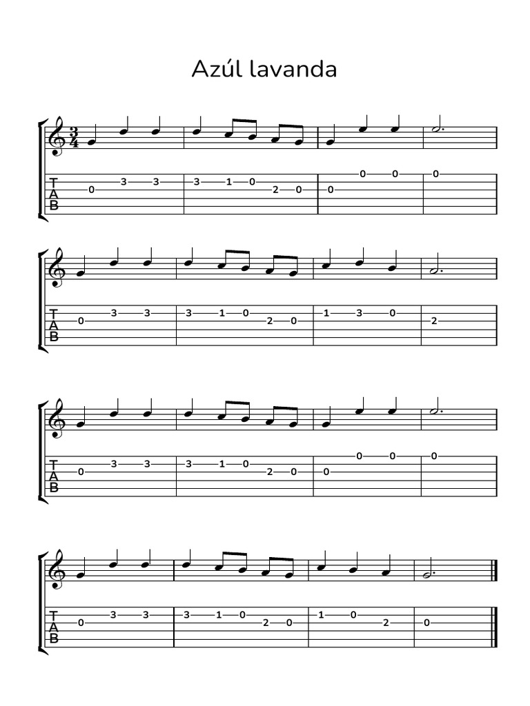 Azúl Lavanda - Partitura Completa | PDF