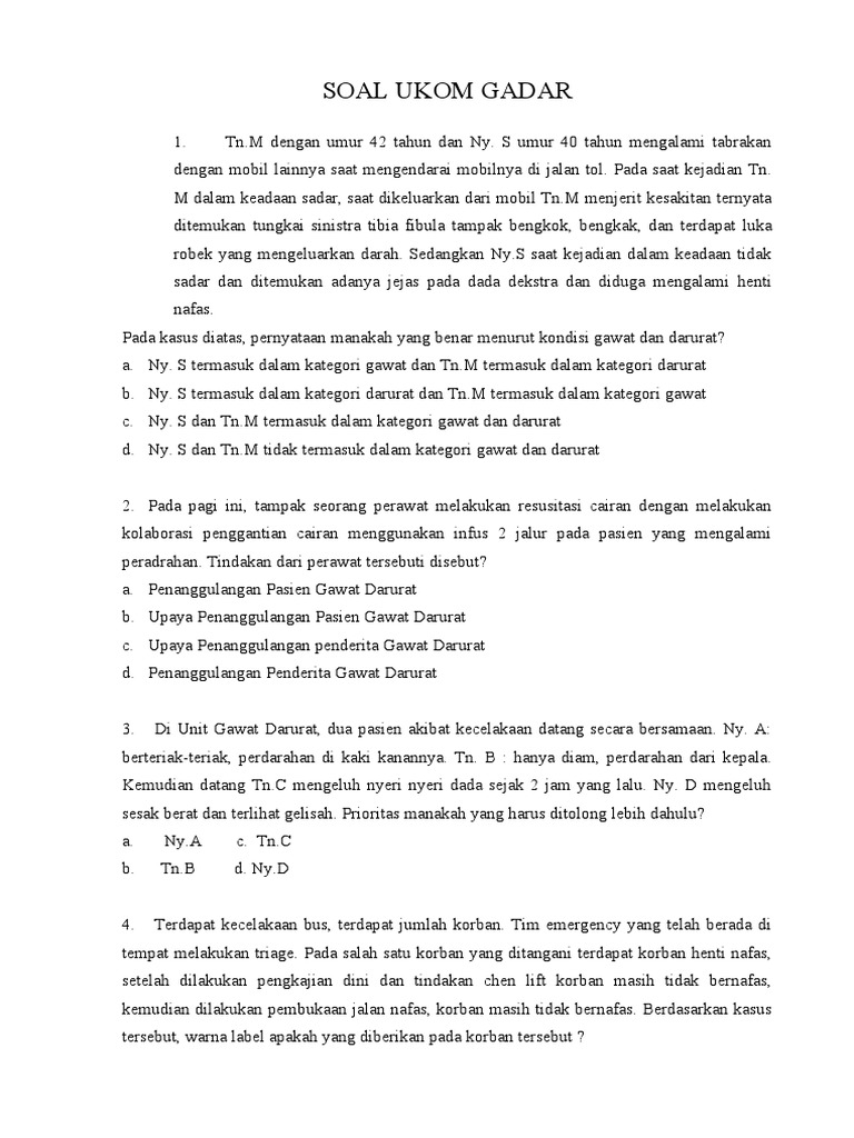 Soal Ukom Gadar | PDF