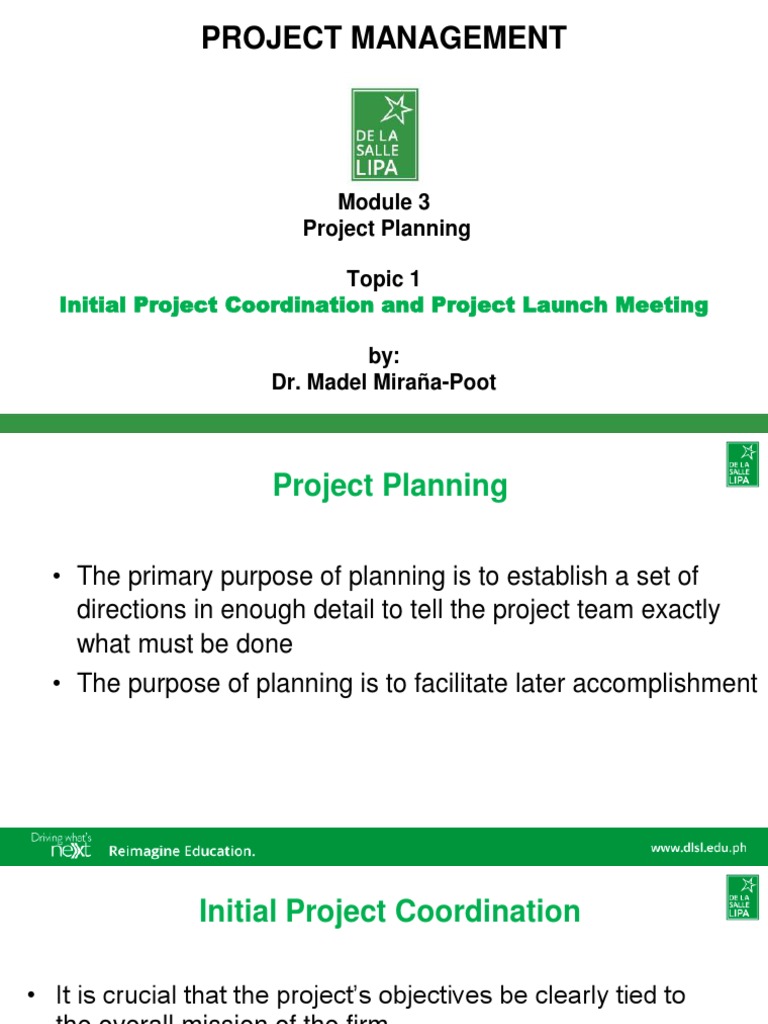 M3Topic1 Initial Project Coordination and Project Launch Meeting NEW ...