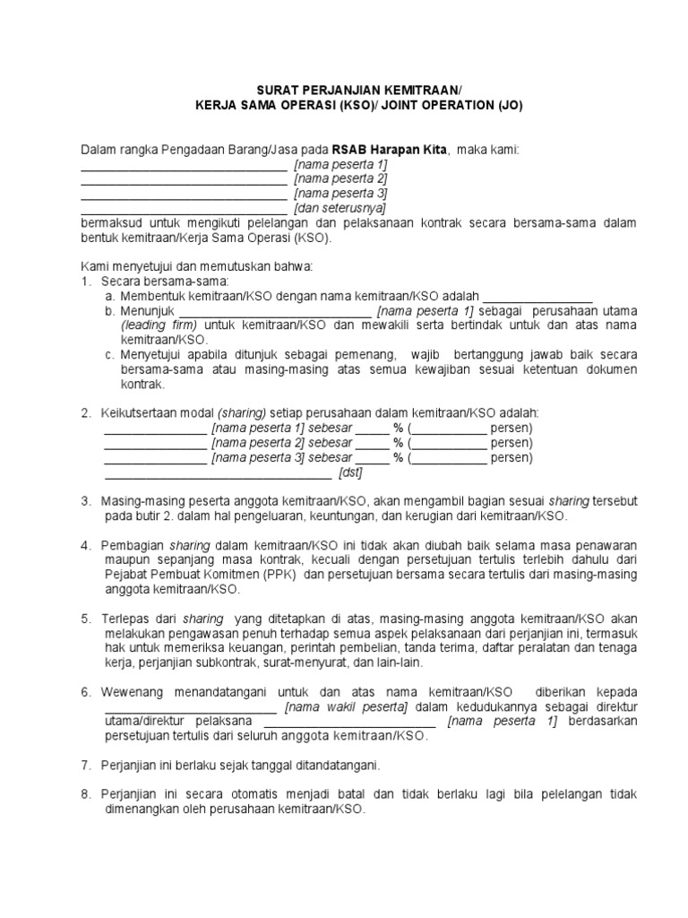 Surat Perjanjian Jo | PDF