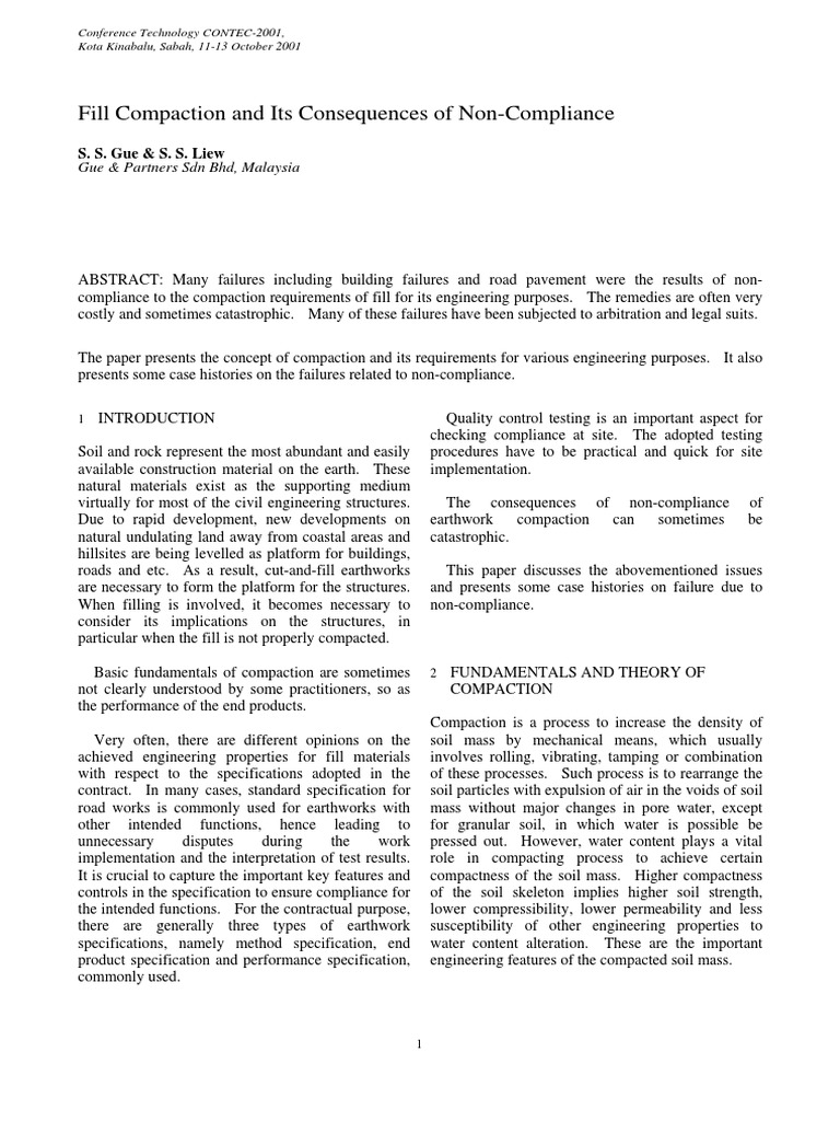 Fill Compaction & Non-Compliance Consequences | PDF | Deep Foundation ...