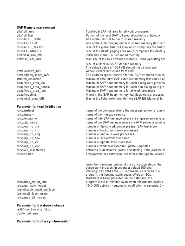 SAP Memory Management Guide | PDF | Computer Science | Software