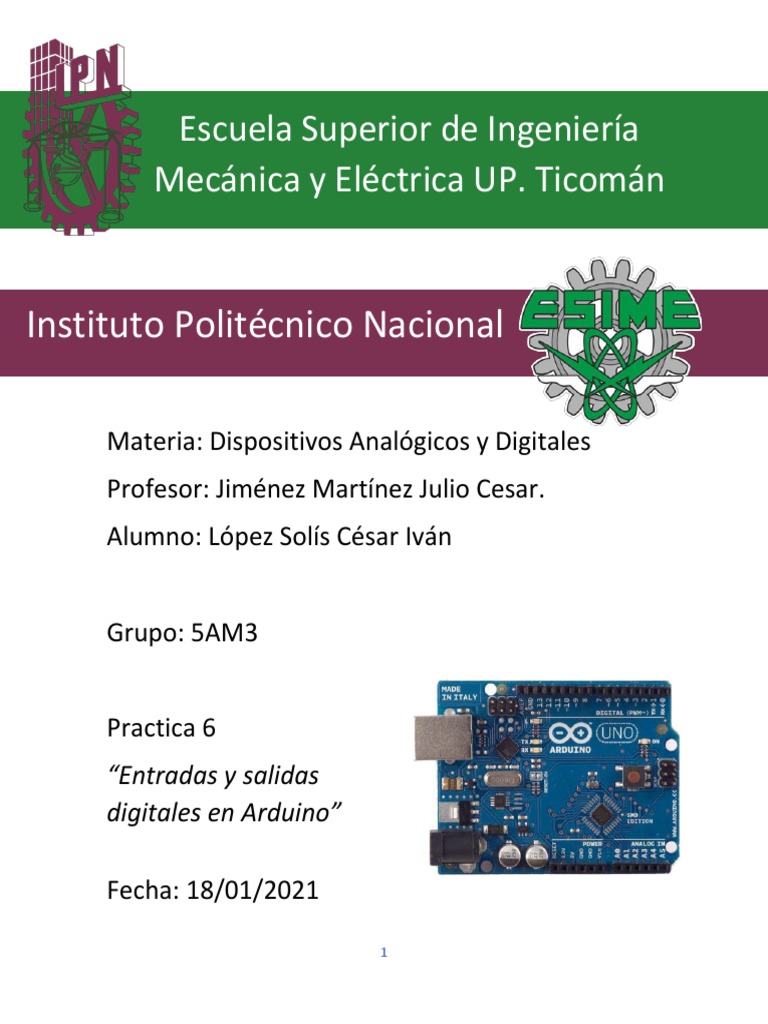 Practica 6 Arduino | PDF | Periférico | Sensor