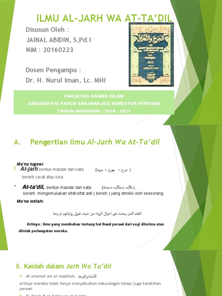 Ilmu Al-Jarh Wa At-Ta'dil | PDF