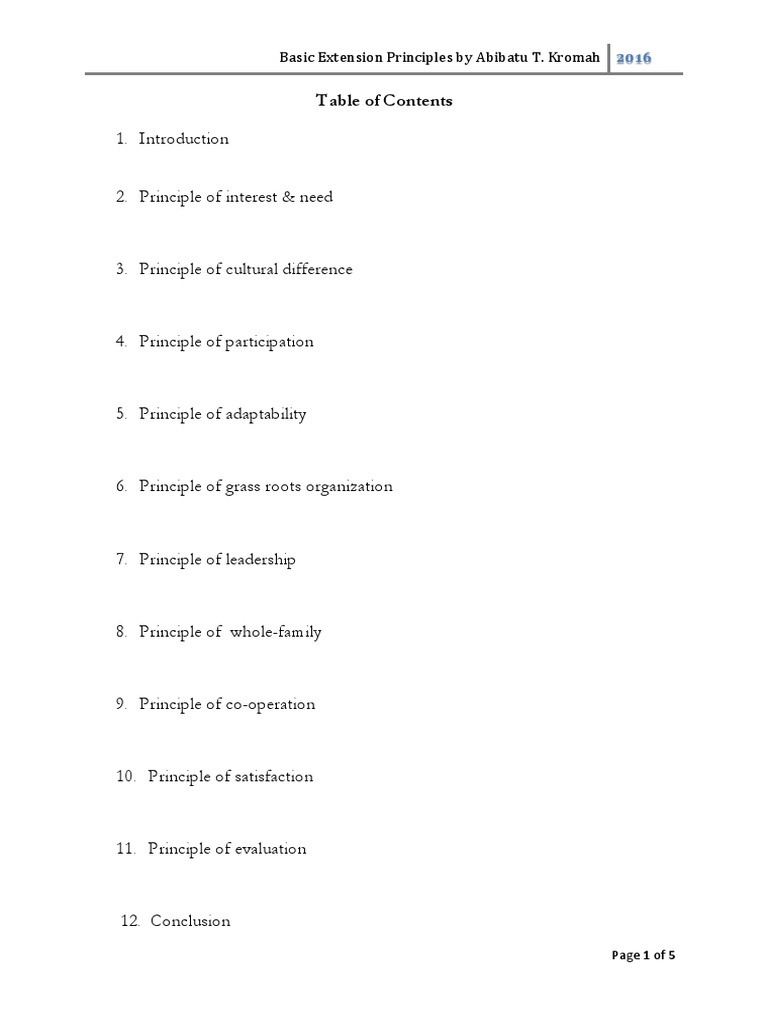Basic Extension Principles by Abibatu T. Kromah | PDF | Leadership ...