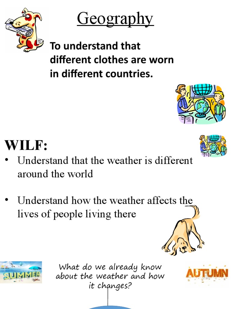 Geography: To Understand That Different Clothes Are Worn in Different ...